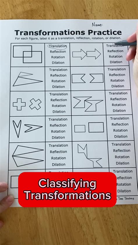 Dilation Transformation Worksheet