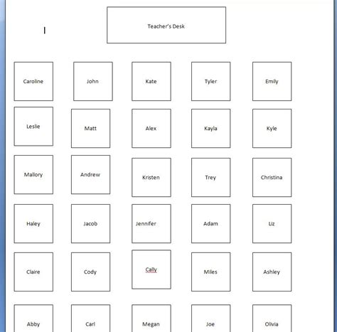 Assignments Seating Chart