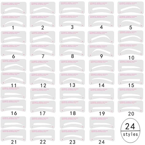 Badu Bg 12 24 чифта нетъкан плат за еднократна употреба Стикери за шаблони за вежди Шаблон за