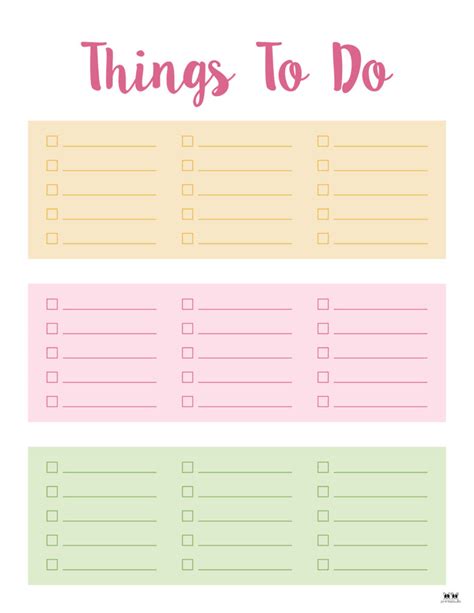 Cute To Do List Printable Template