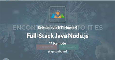 full stack java node js at svirtual via kti hunter remote work
