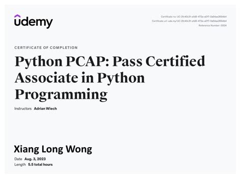 Wong Xiang Long On Linkedin Python Intermedia Pythoninstitute Learning