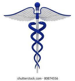 Blue Caduceus Medical Symbol Isolated On Stock Illustration 80874556