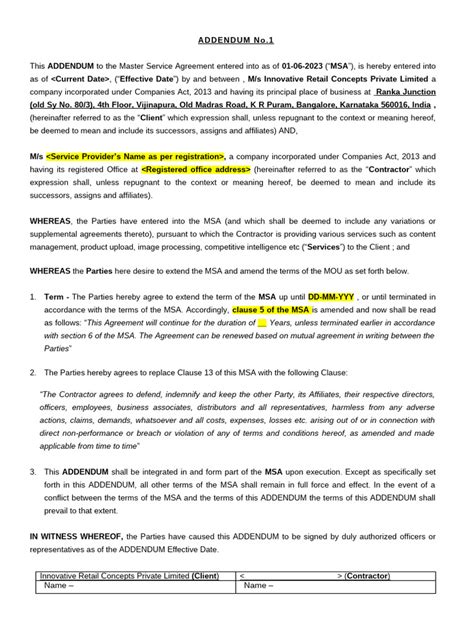 Addendum Format Pdf Addendum Format Pdf
