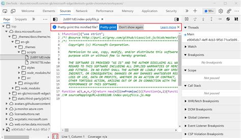 Sources Tool Overview Microsoft Edge Development Microsoft Learn