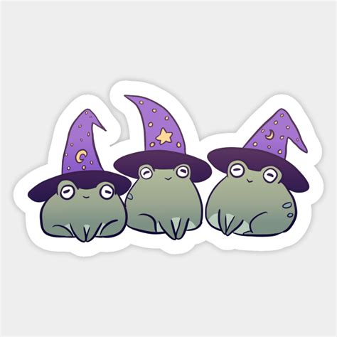Cute Wizard Frogs Illustration Cute Frog Sticker Teepublic