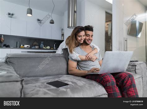 Couple Use Laptop Image Photo Free Trial Bigstock