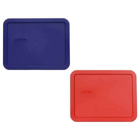 Pyrex 7211 Pc 6 Cup 1 Navy Blue And 1 Poppy Red Bpa Free Plastic Lids