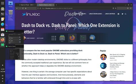 Dash To Dock Vs Dash To Panel Which One Extension Is Better