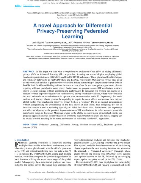 Pdf A Novel Approach For Differential Privacy Preserving Federated Learning