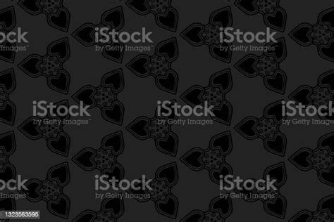 3d 체적 볼록엠보싱 기하학적 블랙 배경 국가 인도 풍미와 민족 패턴 0명에 대한 스톡 벡터 아트 및 기타 이미지 0명 경계 디자인 Istock