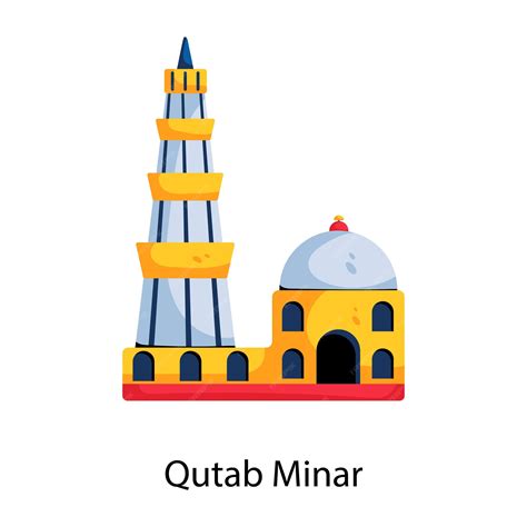 Premium Vector Qutab Minar India Flat Style Icon
