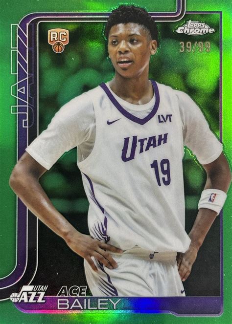 Ace Bailey 2025 Topps Chrome 255 Green Refractor 99 Price Guide Sports Card Investor