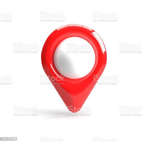Red Gps Pointer Red Map Pointer Isolated On White Background Threedimensional Rendering 3d