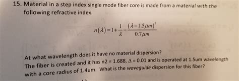 Material In A Step Index Single Mode Fiber Core Is