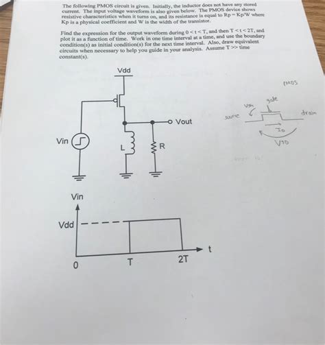 Solved The Following PMOS Circuit Is Given Initially The Chegg Com
