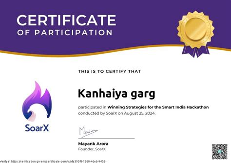 Kanhaiya Garg On Linkedin Smartindiahackthons Mayankarora Souravgera Soarx Learning