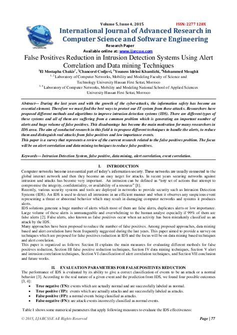 Pdf False Positives Reduction In Intrusion Detection Systems Using Alert Correlation And Data