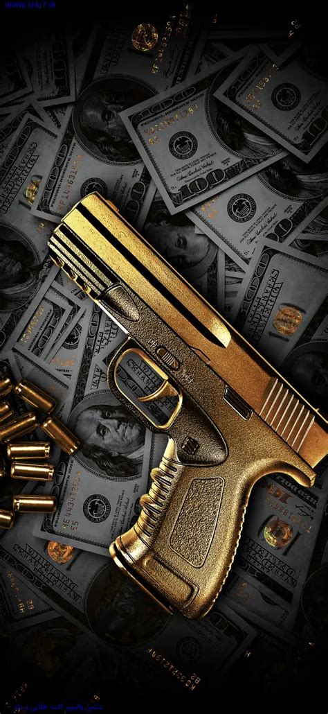 عکس والپیپر کلت طلایی و دلار