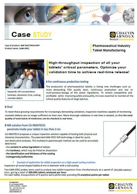 Indatech Documentation Sam Spec High Throughput Inspection Of All Your Tablets Critical