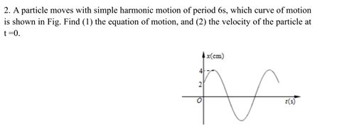 Solved A Particle Moves With Simple Harmonic Motion Of Chegg