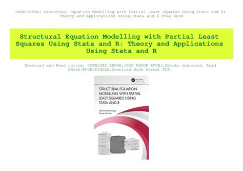 Ppt {mobiepub} Structural Equation Modelling With Partial Least Squares Using Stata And R