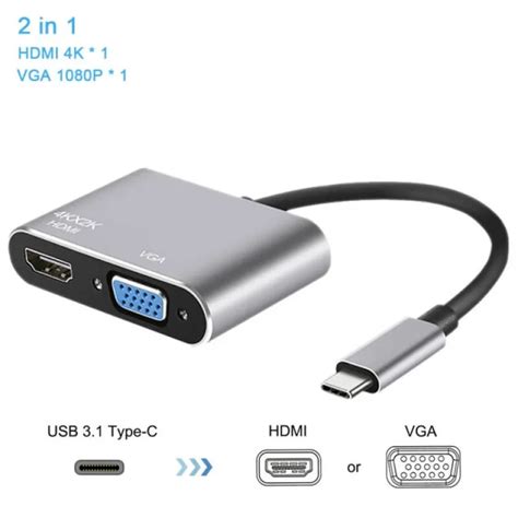 Usb Type C To Hdmi 4k Vga Adapter Rj45 Lan Ethernet Sd Tf Usb C Type C Hub Usb 3 0 3 5mm Jack