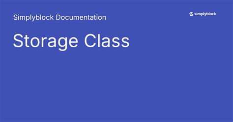 Storage Class Simplyblock Documentation