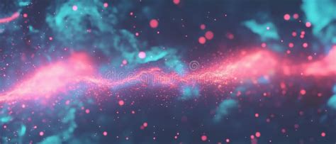 Glowing Sparks Illuminate An Abstract Background With Vibrant Colors And Space For Text Stock