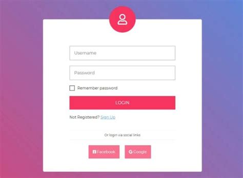 Css Login Examples For Web Designers Like You