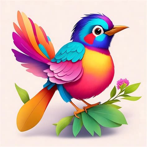 premium ai image beautiful colorful cartoon birds flying around the