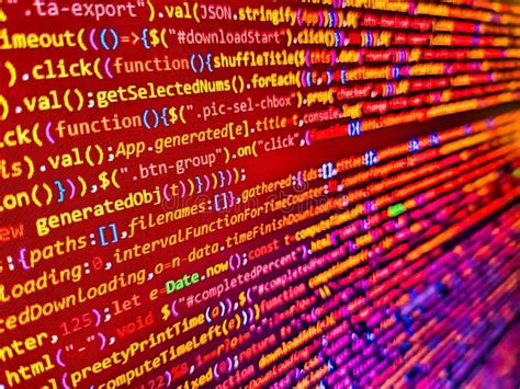 Computer Language Script Code Screen Html Code On Computer Screen Isolated On Background Stock