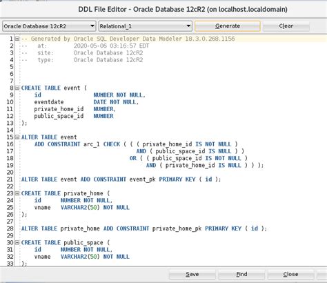 How Do You Recreate The Arc Relationship In The Oracle Database Modeler In Oracle Apex Stack