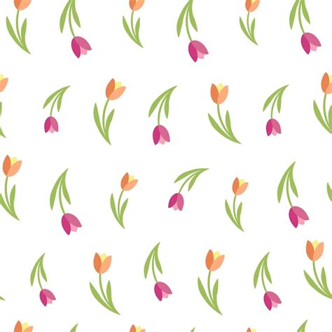 Premium Vector Tulip Floral Seamless Pattern