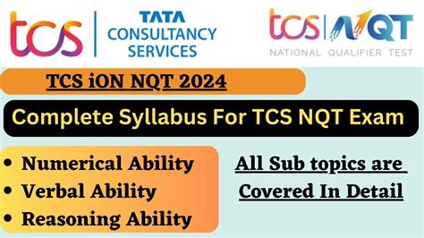 How To Prepare For Tcs Nqt Exam Tcs Ion Nqt Syllabus Sub Topics