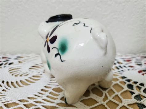 Vintage Piggy Bank Made In Japan Pig In A Hat Etsy