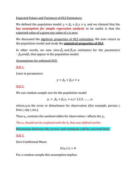2 3 The Simple Regression Model Docx