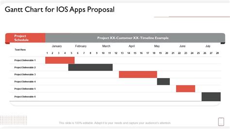 gantt chart for ios apps proposal ppt styles layout ideas presentation graphics presentation