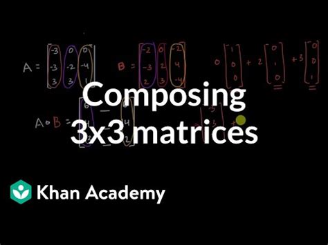 Composing 3x3 Matrices Video Matrices Khan Academy