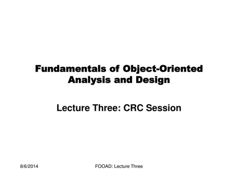 Ppt Fundamentals Of Object Oriented Analysis And Design Powerpoint