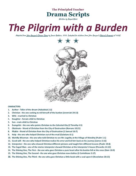 pilgrims progress drama script the principled teacher