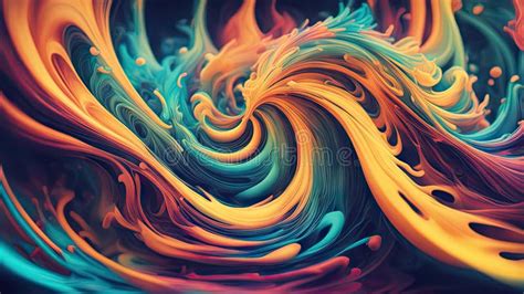 Vibrant Abstract Swirling Patterns In A Mesmerizing Display Of Color And Texture Showcasing The
