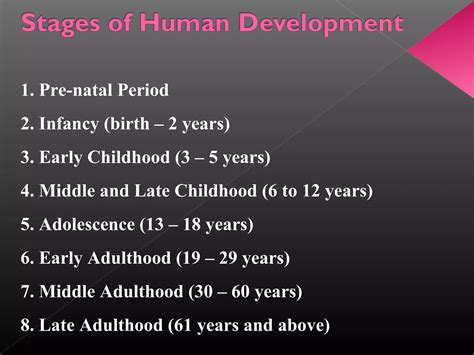 Stages Of Development And Developmental Tasks Ppt