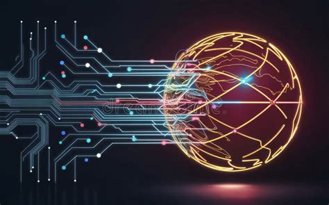 Ai Generated Globe With Interconnected Lines And Dots Abstract Technology Stock