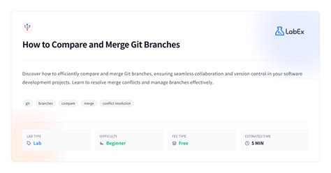 how to compare and merge git branches labex