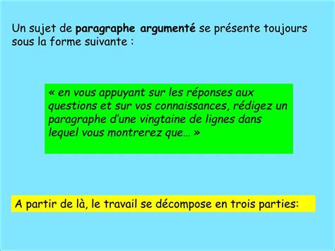Ppt Comment Faire Un Paragraphe Argumenté Powerpoint Presentation Id 439013