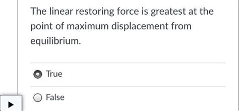 Solved The Linear Restoring Force Is Greatest At The Point