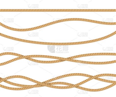 绳子 三维图形 矢量 华丽的 船 纹理效果 背景分离 厚的 边框 直的