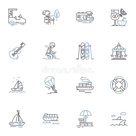 Road Trip Line Icons Collection Adventure Route Excitement Journey Scenery Exploration