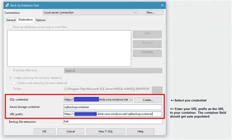 sql use of with credential syntax is not valid for credentials containing a shared access